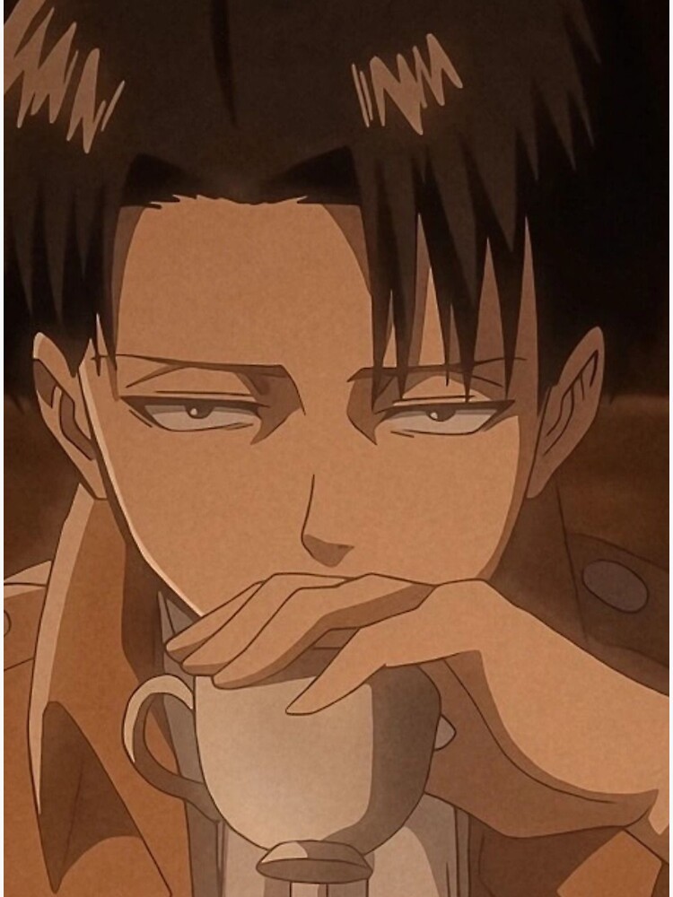 "levi ackerman drinking tea" Sticker for Sale by gimhan | Redbubble