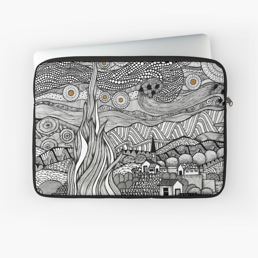 "Starry night - Vincent Van Gogh - Zentangle Art" Poster for Sale by ...