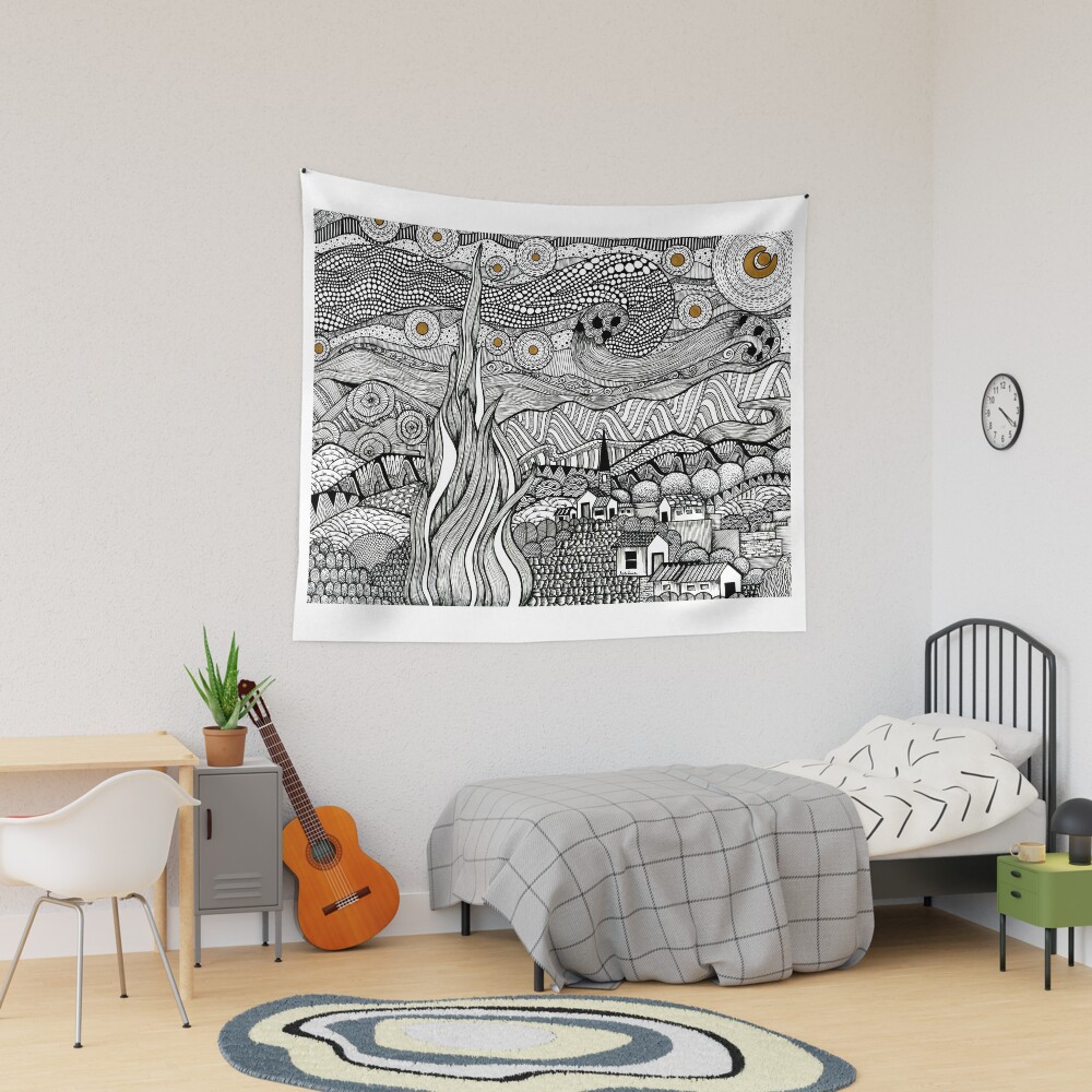 "Starry night - Vincent Van Gogh - Zentangle Art" Poster for Sale by ...
