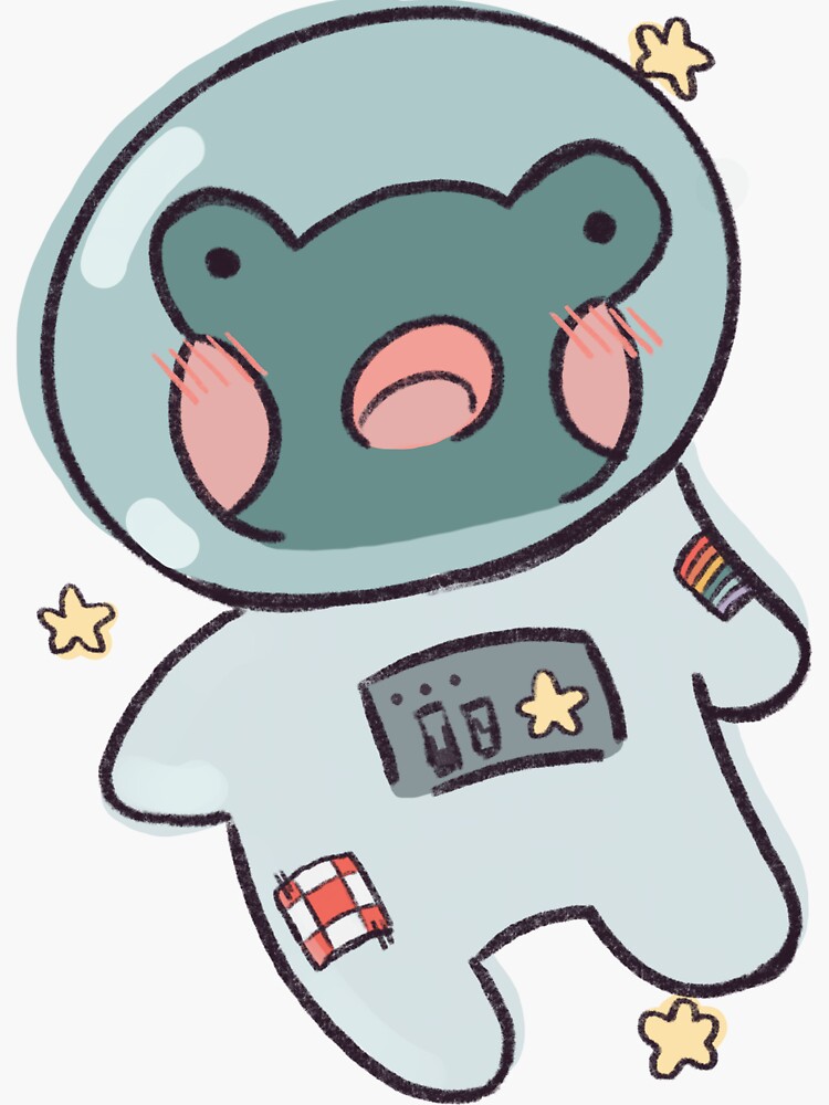 "Cute surprised space frog " Sticker for Sale by RoseGold55 | Redbubble
