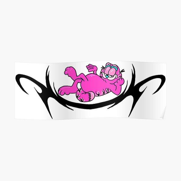 "Pink Garfield" Poster for Sale by bluesheep4 | Redbubble