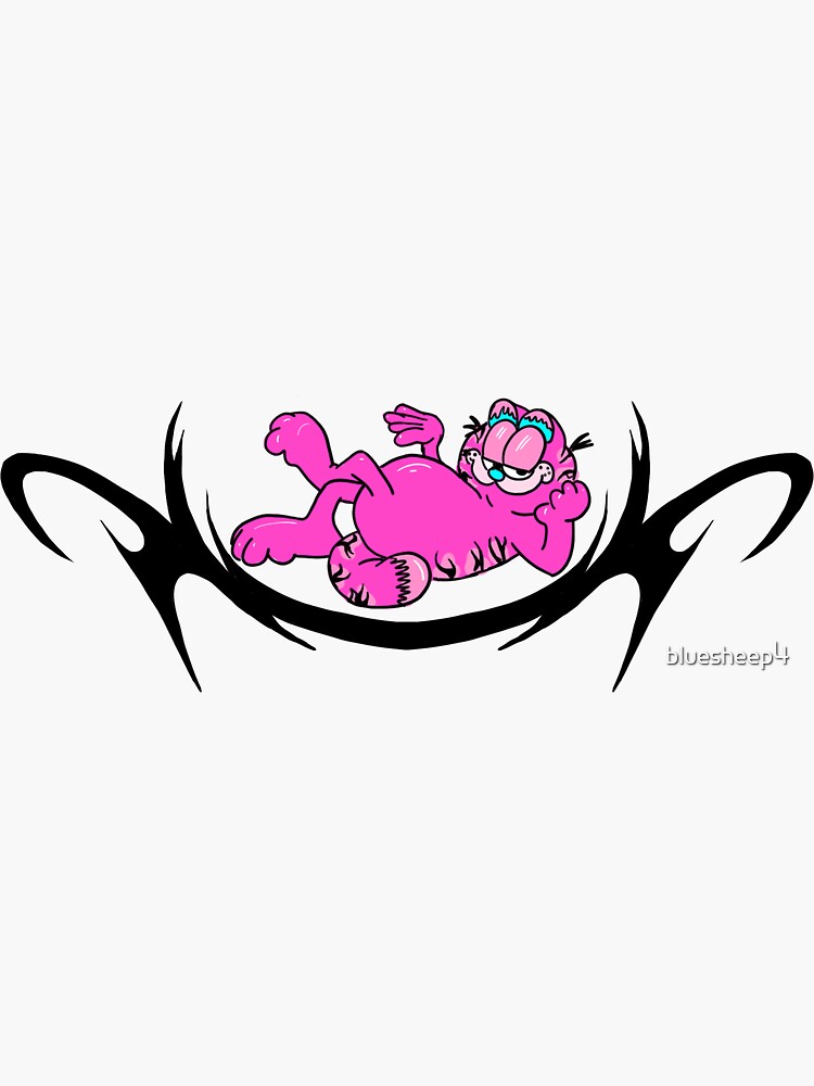 "Pink Garfield" Sticker for Sale by bluesheep4 | Redbubble