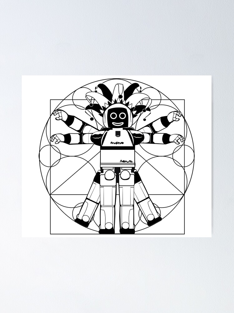 "Vitruvian ASIMO. Leonardo da Vinci" Poster for Sale by stickerium ...