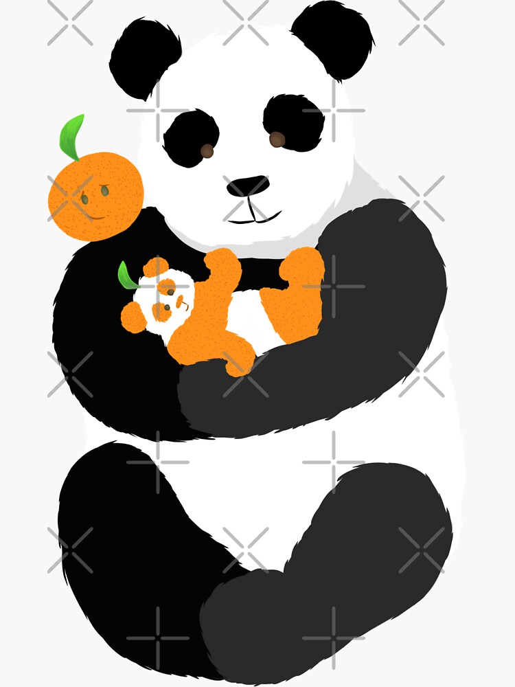 "panda + mandarin = pandarin" Sticker for Sale by pupujussi | Redbubble