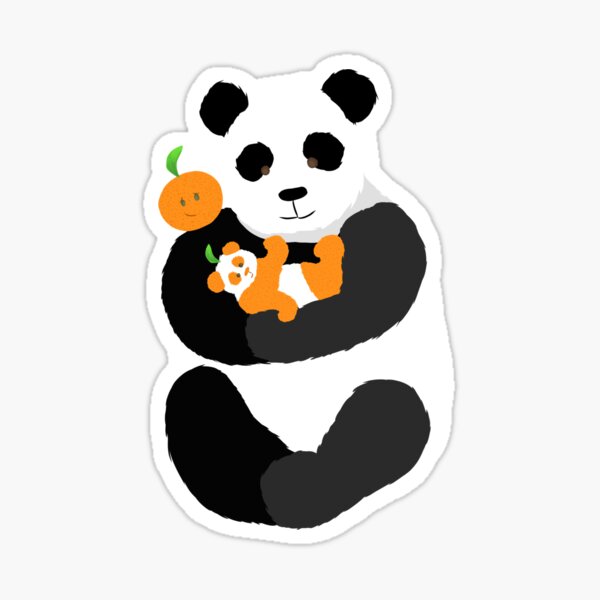 "panda + mandarin = pandarin" Sticker for Sale by pupujussi | Redbubble