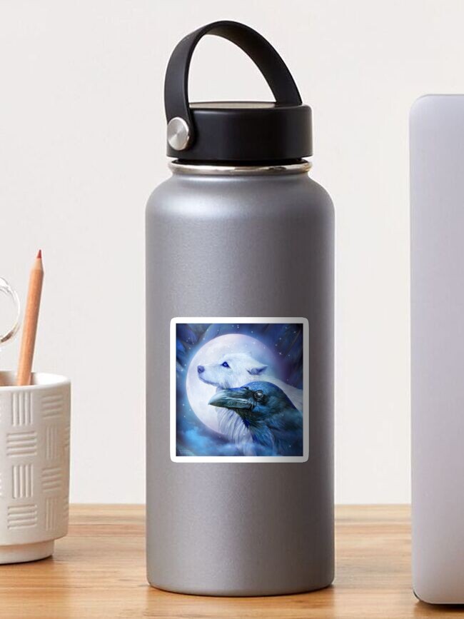 "Raven Wolf Moon" Sticker for Sale by Carol Cavalaris | Redbubble