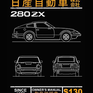 "Blueprint of the 280ZX" Sticker for Sale by rogue-design | Redbubble