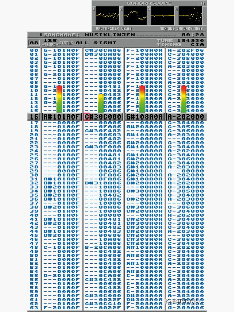 "ProTracker 2.3d (Long Sequencer version, v1.1)" Sticker for Sale by ...