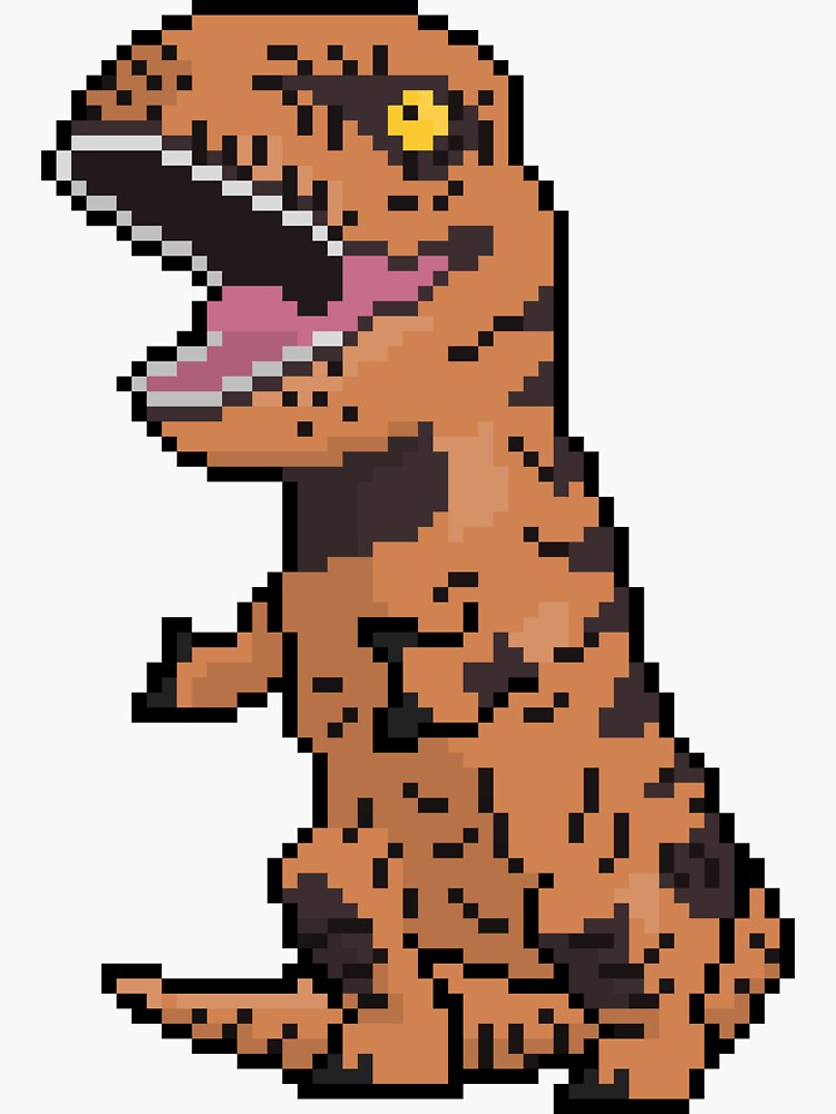 "Pixely T-Rex" Sticker by CaloyAurellano | Redbubble