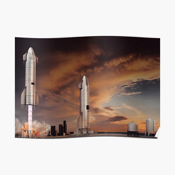 "SpaceX Starship SN10 and SN9" Poster for Sale by Tonyalpha | Redbubble