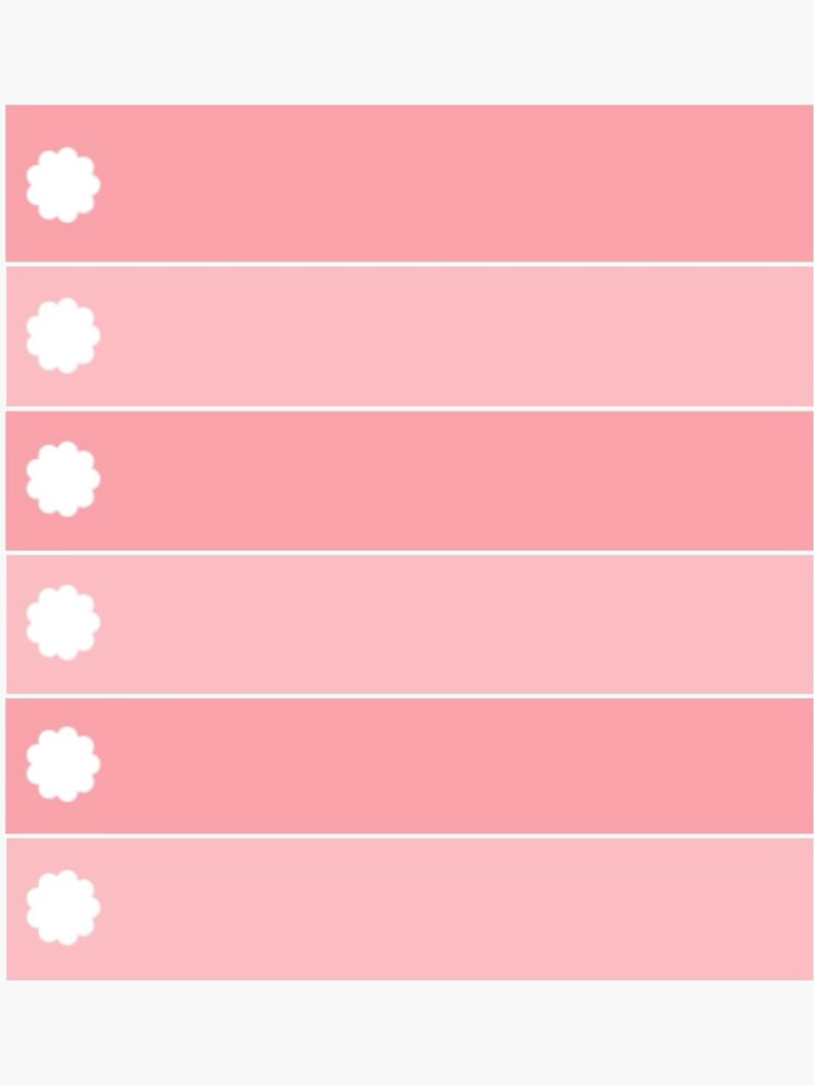 "Pink List template" Sticker for Sale by AcademiaAes | Redbubble
