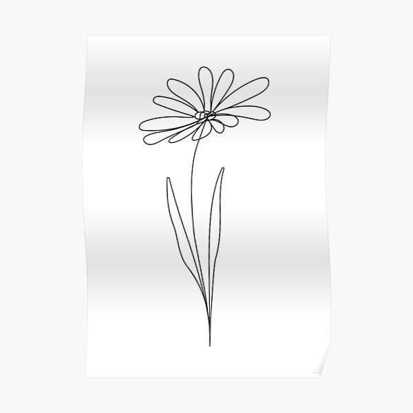 "Birthflower, September, Aster Flower, one line, contour, drawing ...