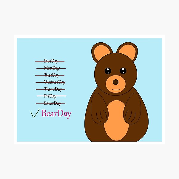 "Bear day funny illustration, wallpaper and background, days of the ...