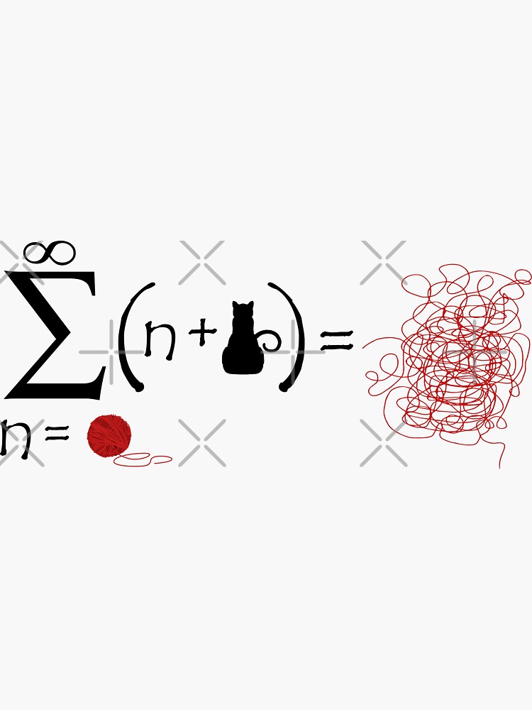 "Cat String Theory Explained" Sticker for Sale by geekfunny | Redbubble