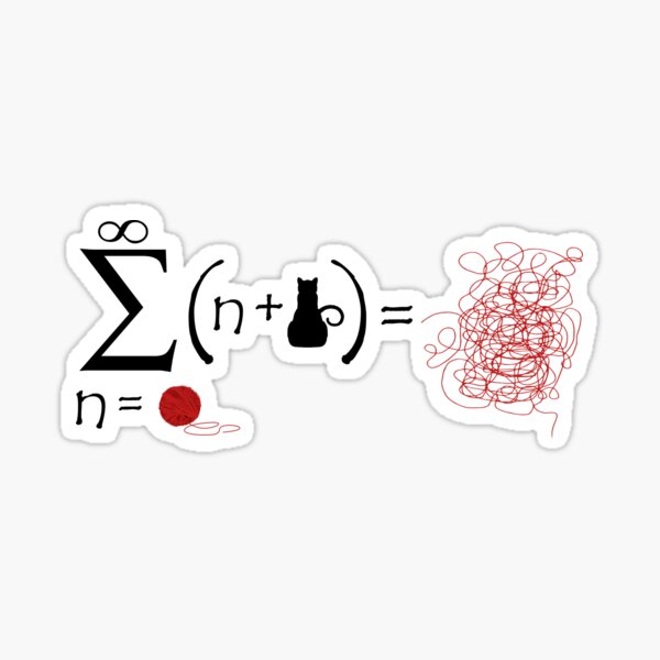 "Cat String Theory Explained" Sticker for Sale by geekfunny | Redbubble