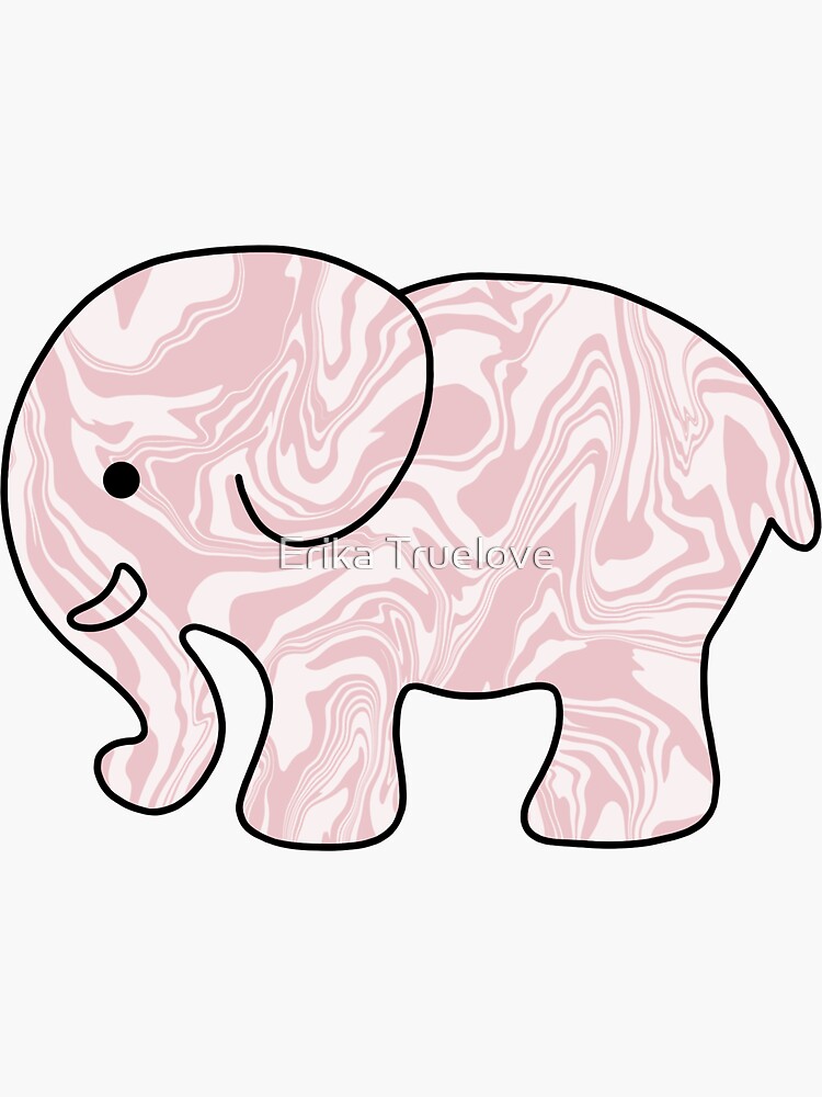 "pink marble elephant" Sticker for Sale by Erika-truelove | Redbubble