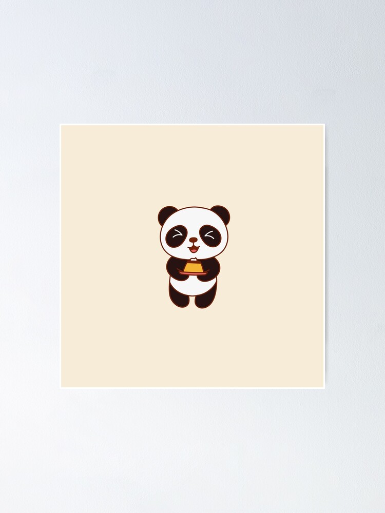 "Cute Panda Eating Pudding" Poster by Sadhvika | Redbubble