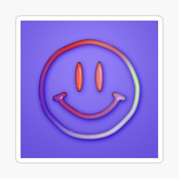 "Colorful Wobbly Smiley Face Fun Design" Sticker for Sale by Dylan ...