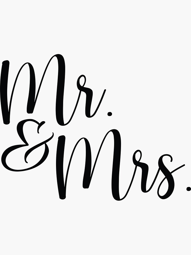 "Mr. & Mrs. Modern Script Design" Sticker for Sale by RainbowSheepFam ...