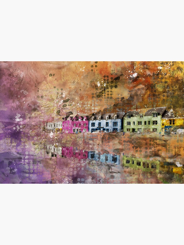 "Portree Mixed Media Collage" Sticker for Sale by Ourtripylife | Redbubble