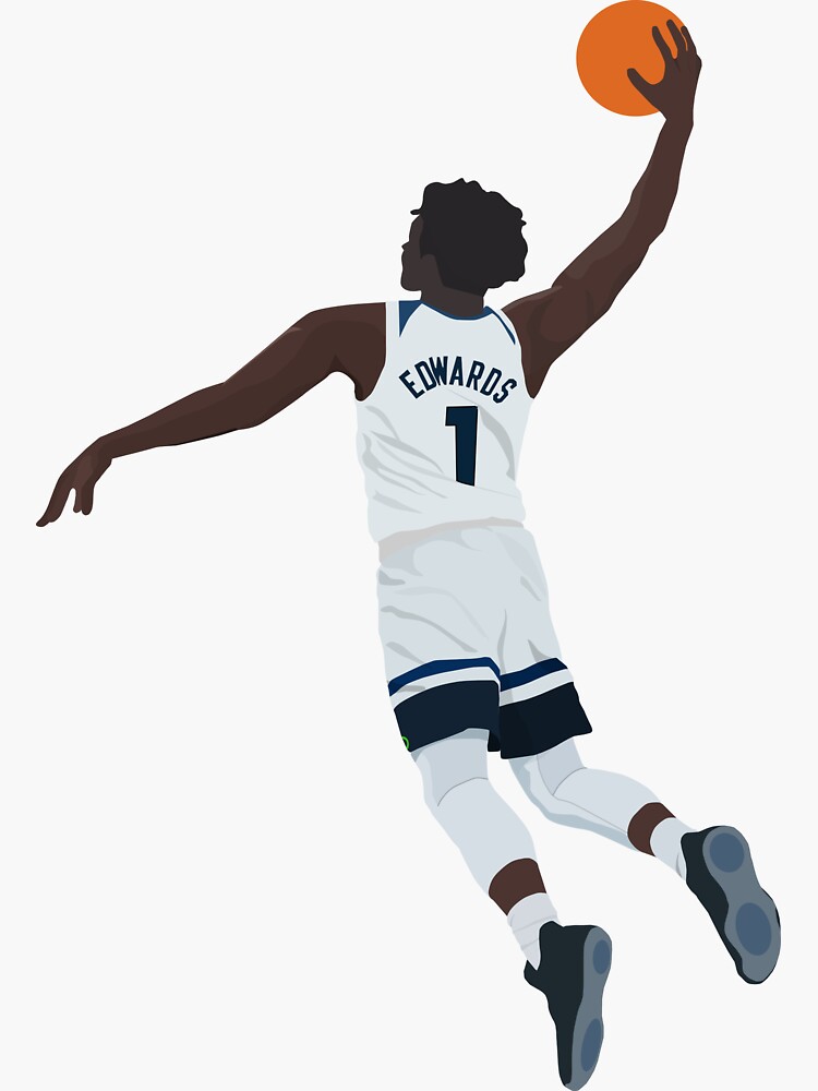 "Anthony Edwards Dunk" Sticker for Sale by tank102599 | Redbubble