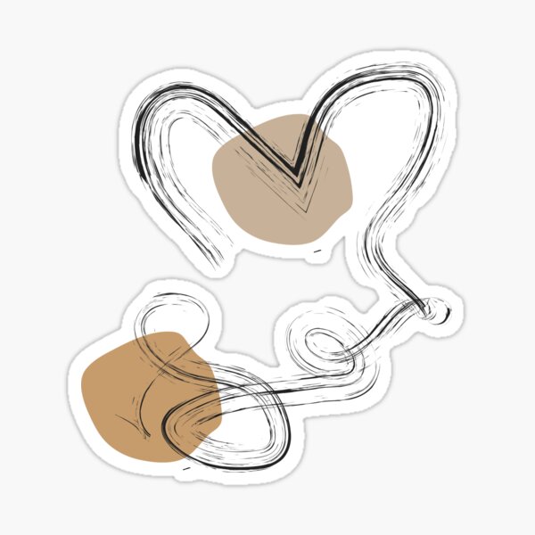 "Heart line art" Sticker for Sale by narin-narin007 | Redbubble