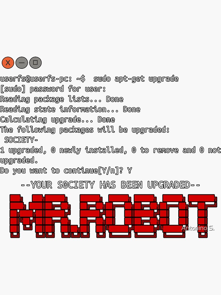 "Terminal Code Mr.Robot" Sticker by AntoGT | Redbubble