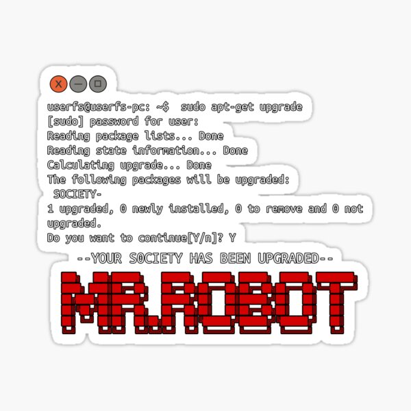"Terminal Code Mr.Robot" Sticker by AntoGT | Redbubble