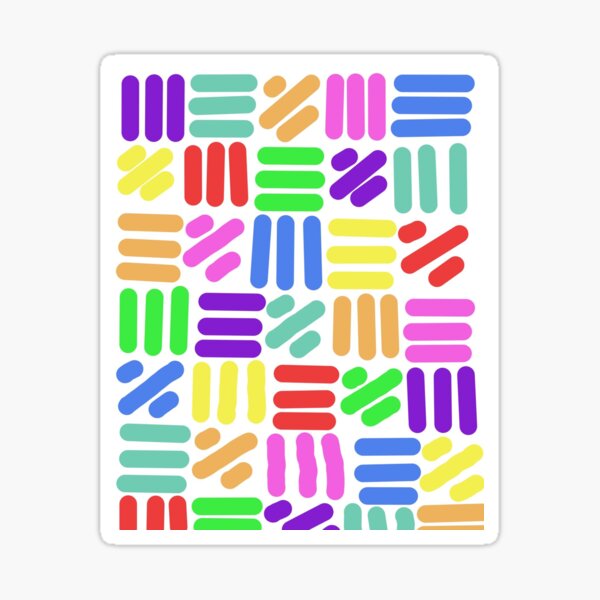 "Stripes 'n' Dashes" Sticker for Sale by LousDoodles | Redbubble