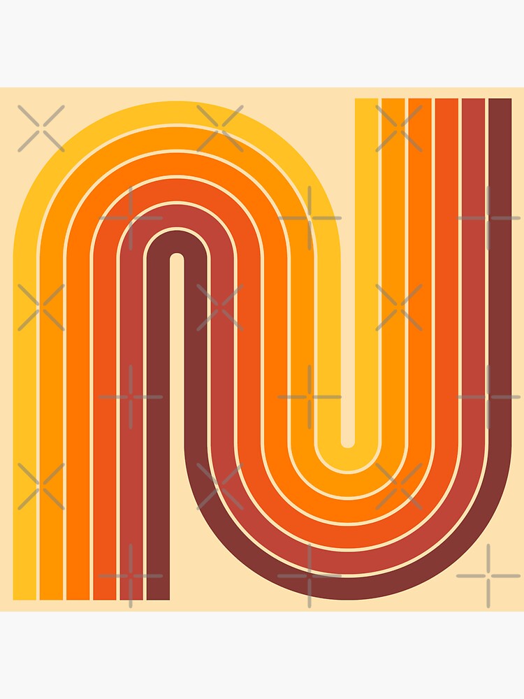 "Retro Geometric Double Arch Design 522" Sticker for Sale by ...