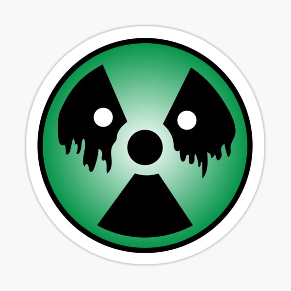 "Scary green radioactive face" Sticker by QuickSilverfish | Redbubble