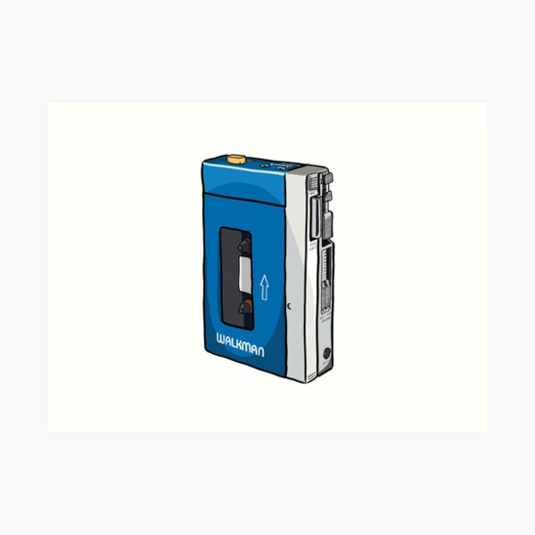 "Blue Walkman" Art Print by TinyTableArt | Redbubble
