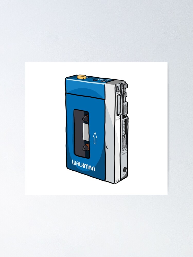 "Blue Walkman" Poster for Sale by TinyTableArt | Redbubble