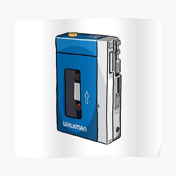 "Blue Walkman" Poster for Sale by TinyTableArt | Redbubble