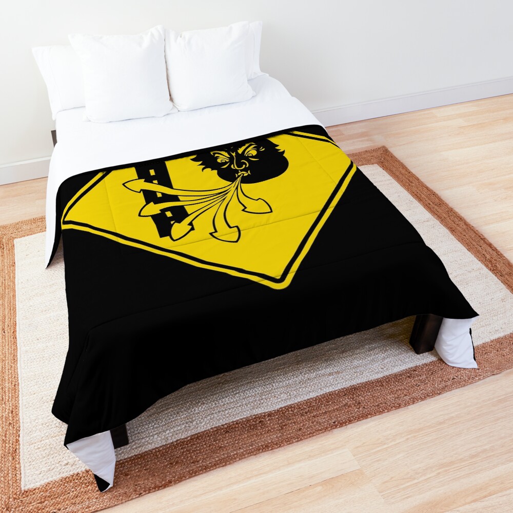 "Quebec strong crosswinds winds windy warning sign" Sticker for Sale by ...