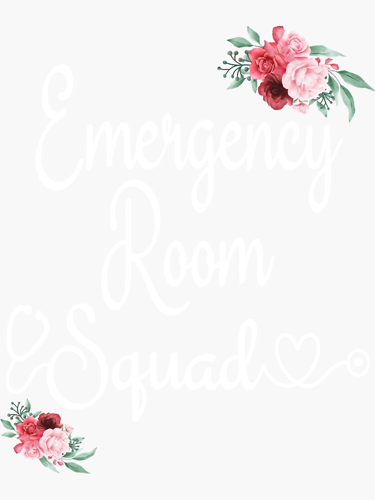 "Cute ER Emergency Room Squad Nurse Tech Squad Flower Nursing Long ...