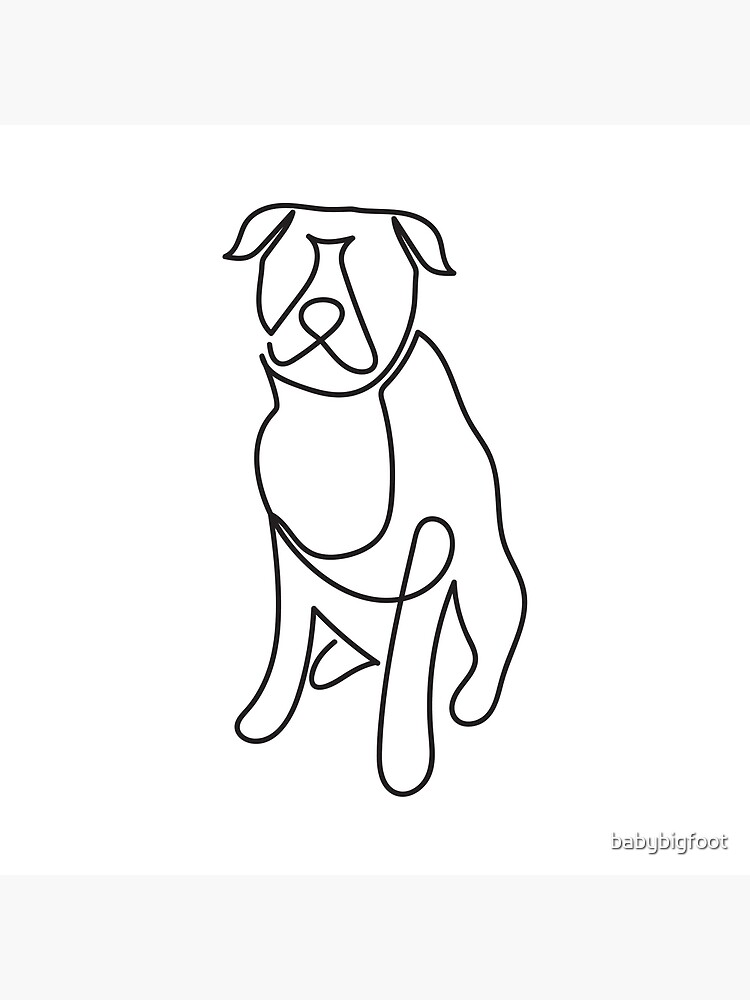 "Continuous Line Pitbull" Art Print for Sale by babybigfoot | Redbubble