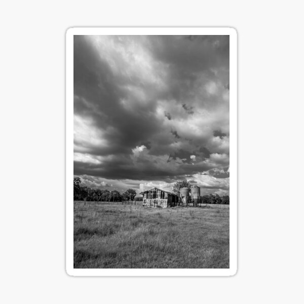 "Abandoned Barn and a grain Silo" Sticker for Sale by JMDasso | Redbubble