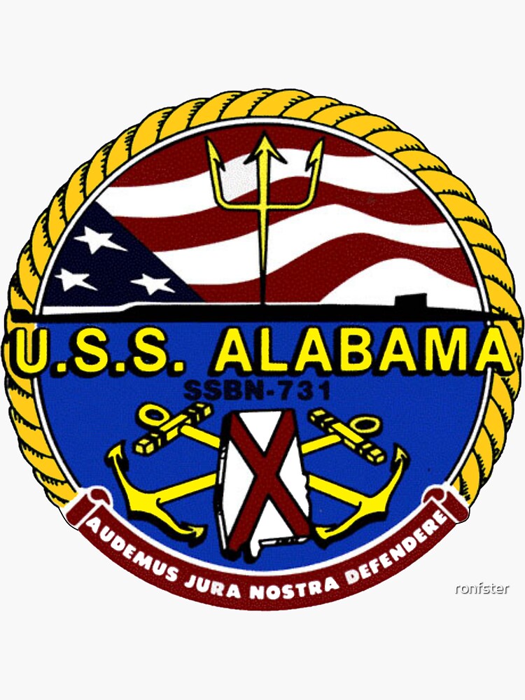 "U.S.S. Alabama Crest" Sticker for Sale by ronfster | Redbubble