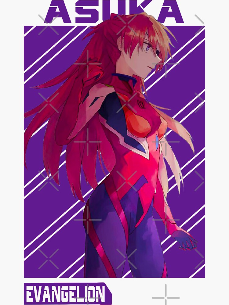 "Evangelion Asuka anime manga Tshirt sticker" Sticker for Sale by Shinu ...