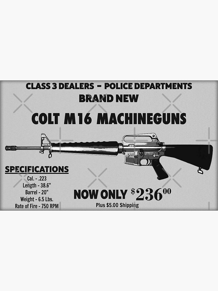 "COLT M16 Advertisement" Sticker by muwumbe | Redbubble