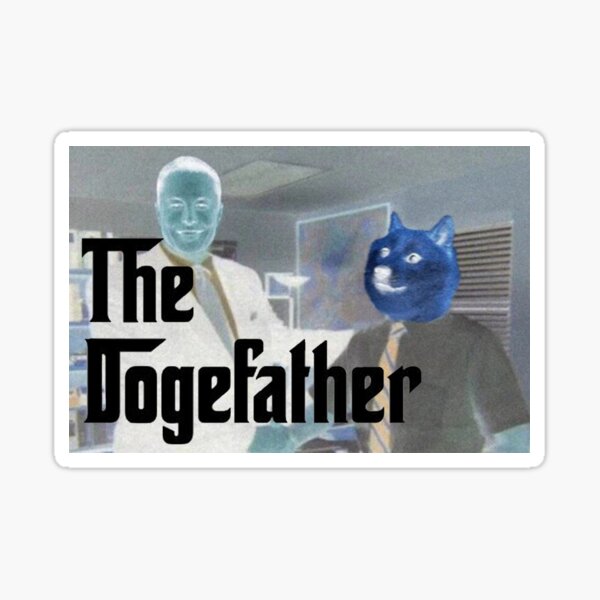 "Dogefather negative handshake" Sticker by Gawop | Redbubble