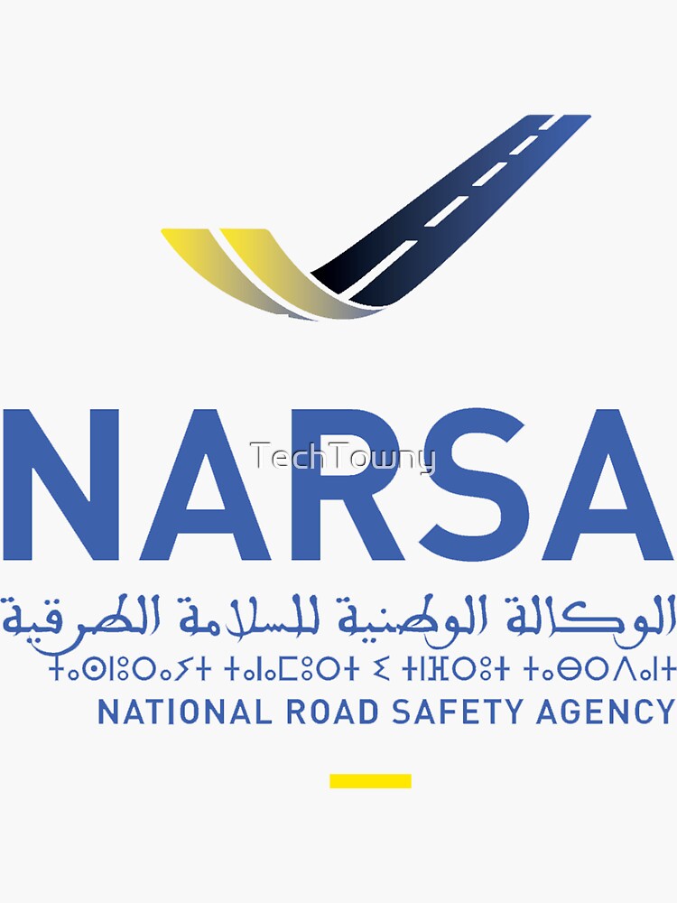 ""NARSA" logo of the National Safety Road Agency of Morocco" Sticker ...