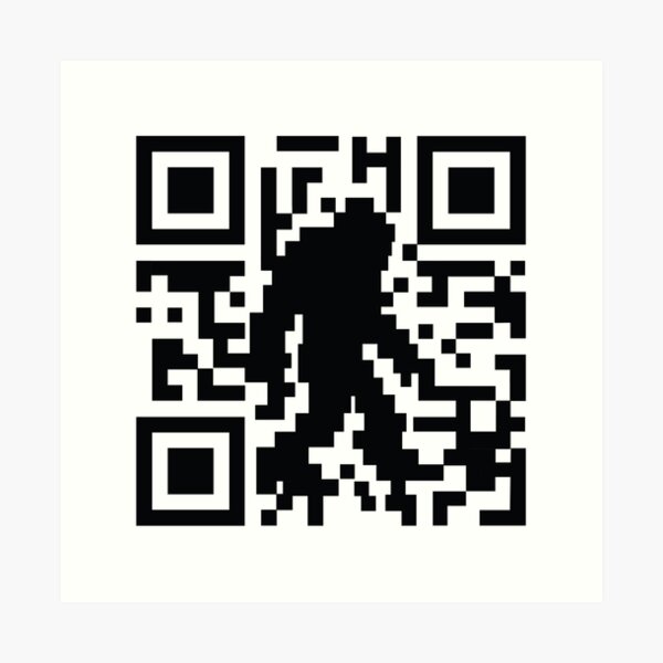 "Bigfoot Sasquatch QR Code" Art Print for Sale by CreativeFit | Redbubble