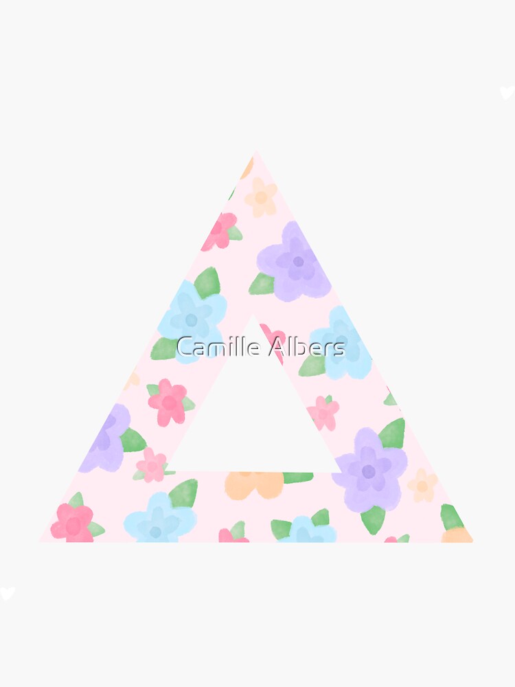 "Delta- Pink Floral" Sticker for Sale by CamilleAlbers | Redbubble