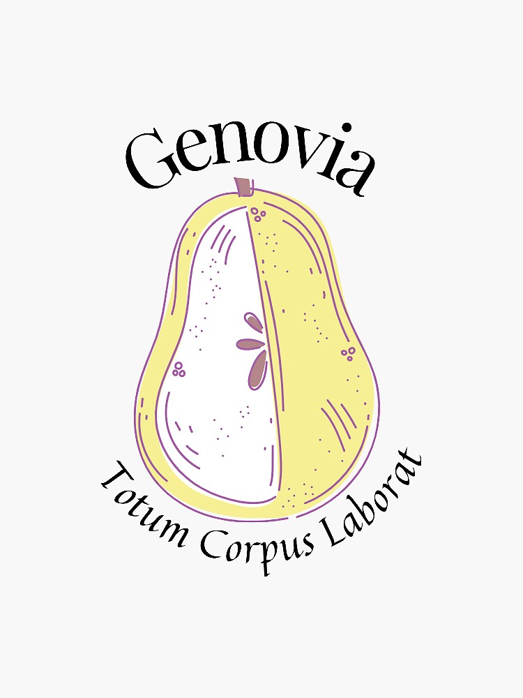 "Genovia Pear & Motto" Sticker by ashleyw24 | Redbubble