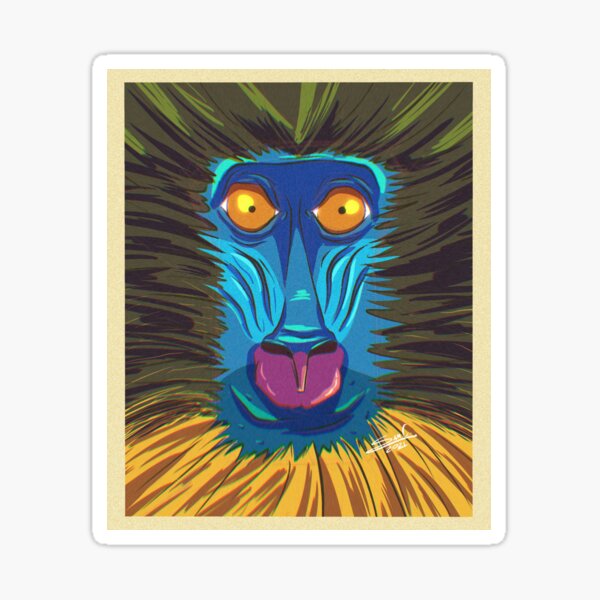 "Blue Baboon " Sticker for Sale by Samuelpc1907 | Redbubble
