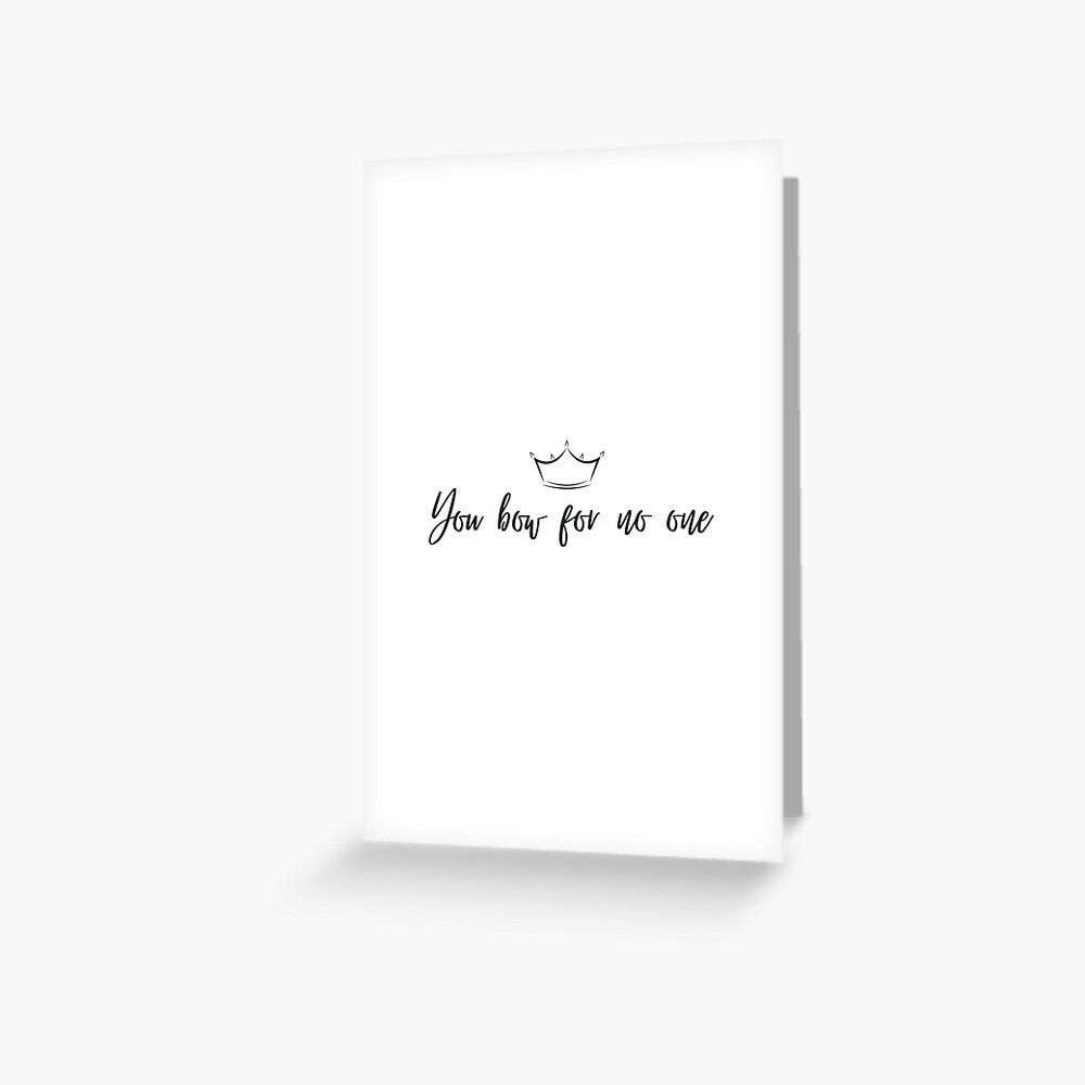 "You bow for no one" Sticker for Sale by Bookdragon77 | Redbubble