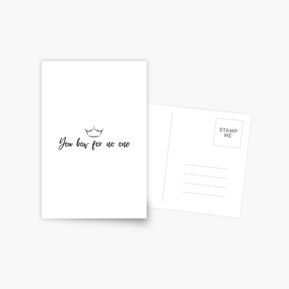 "You bow for no one" Sticker for Sale by Bookdragon77 | Redbubble