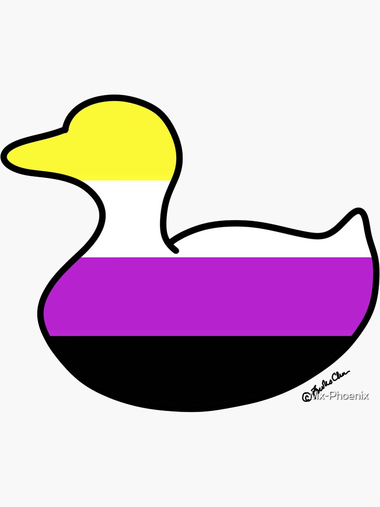 "Non-binary pride flag duck" Sticker by Mx-Phoenix | Redbubble